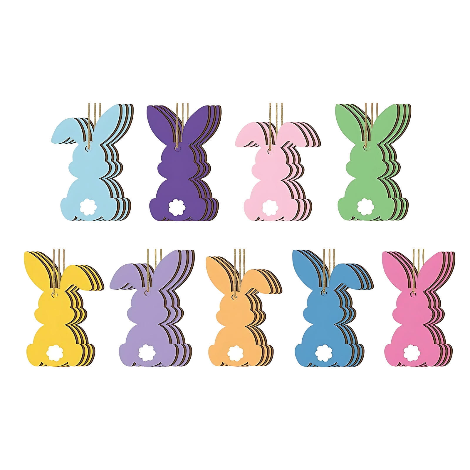 Zhourta Bunny Wooden Pendant Bunny Shape Easter Cutout Decoration Fun ...