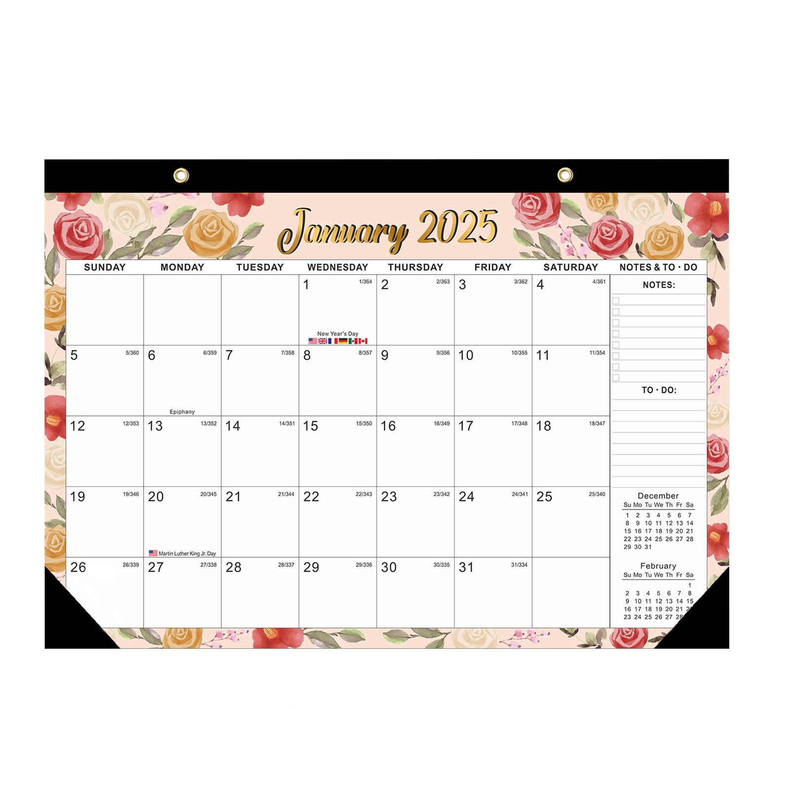 Zhourta Calendar 2025 English Wall Calendar 18 Months Countdown English ...