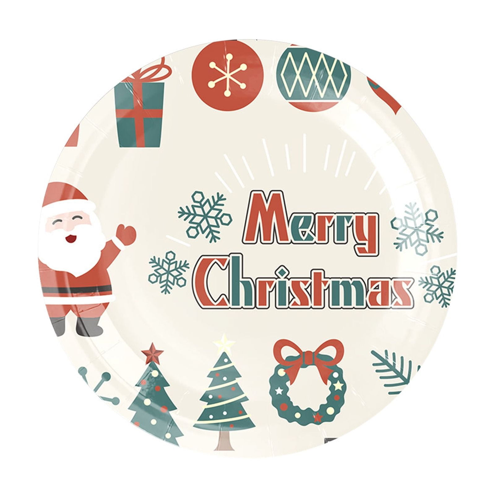 Zhourta Christmas Disposable Paper Plates with Colorful Designs Perfect ...