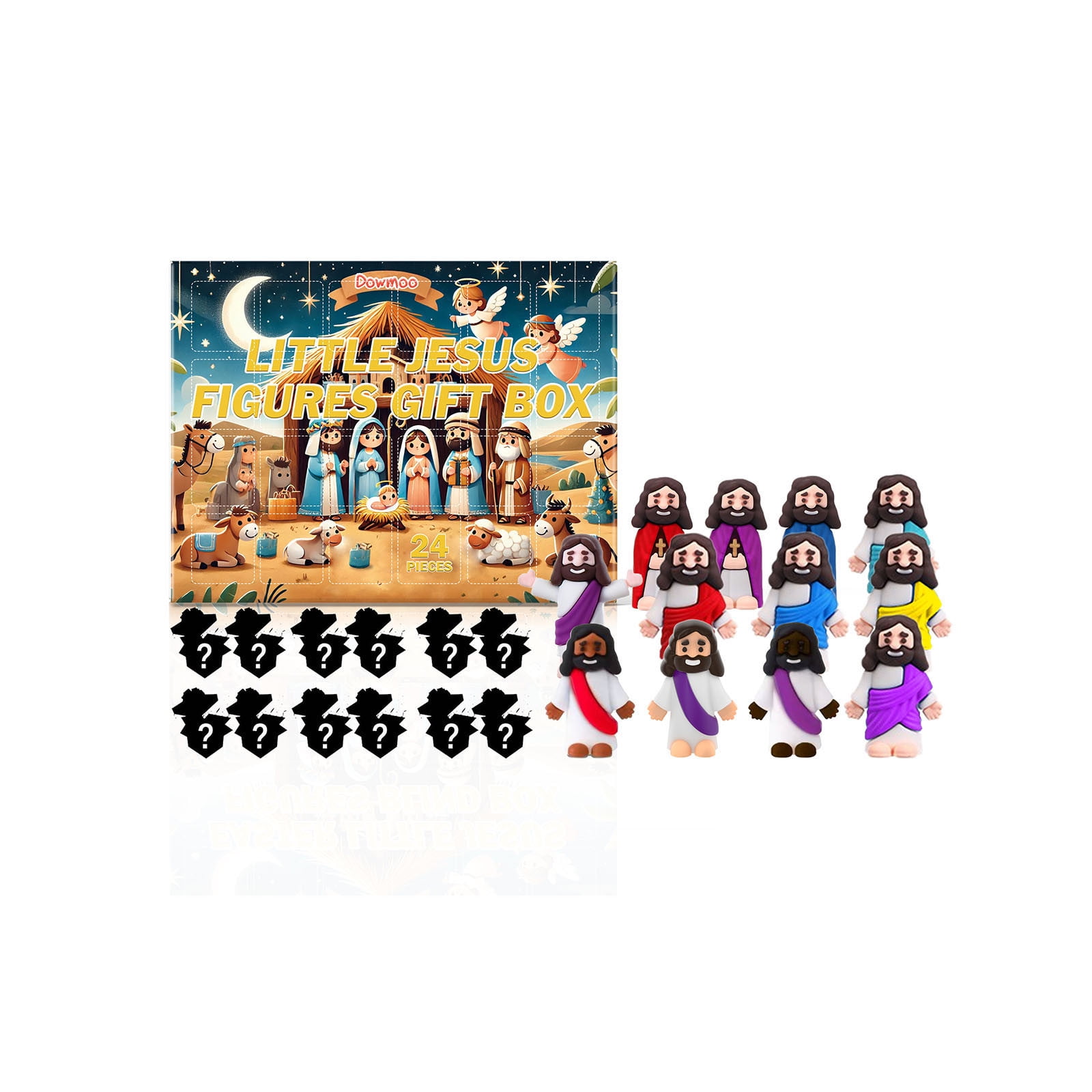 Zhourta Christmas Mini Jesus Advent Calendar Easter 24 Day Countdown ...