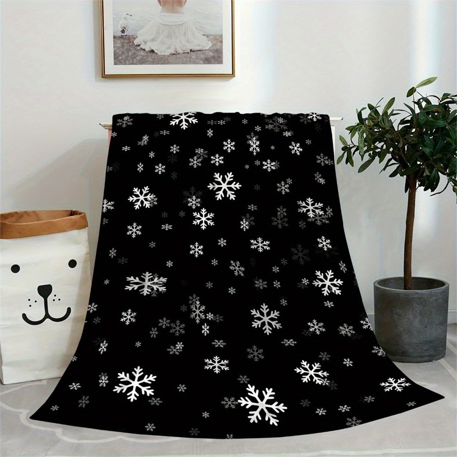 Zhourta Christmas Snowflake Blanket Premium Christmas Sherpa Throw ...