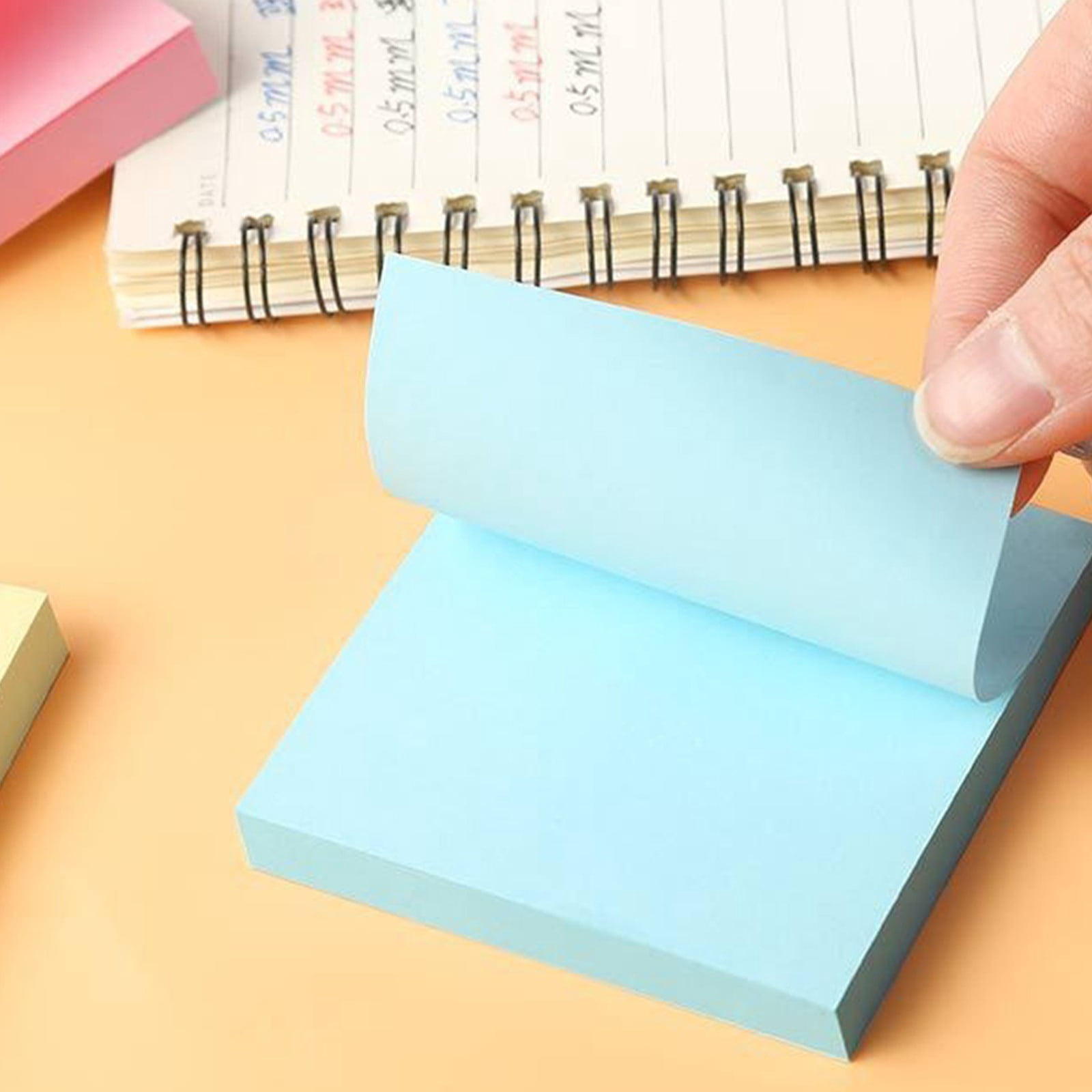 Zhourta Colorful Sticky Notes 100 Sheets 3x3Inch Hand Torn and Adhesive ...