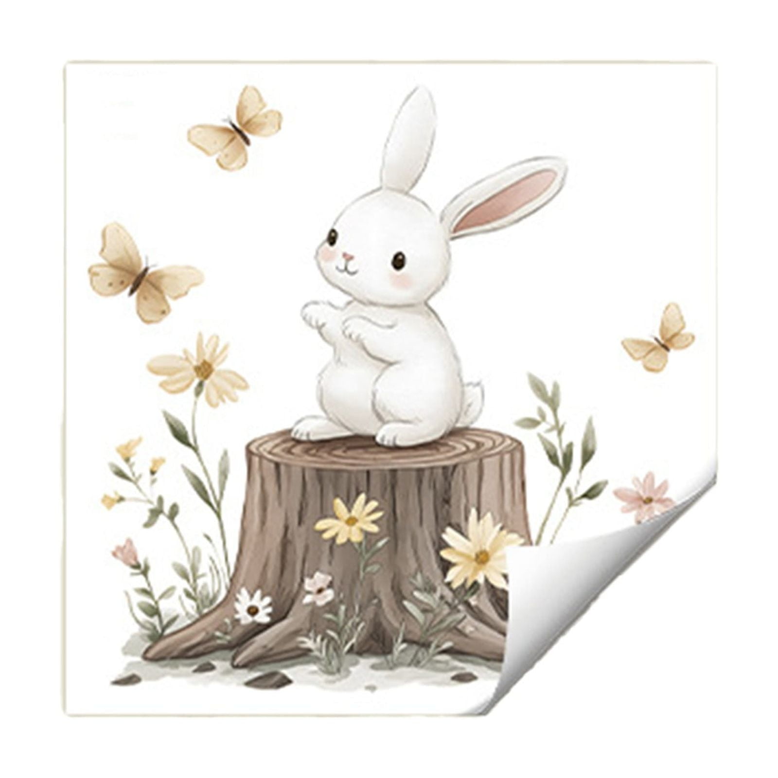 Zhourta Easter Bunny Stump Room Decoration Stickers Bedroom Self ...