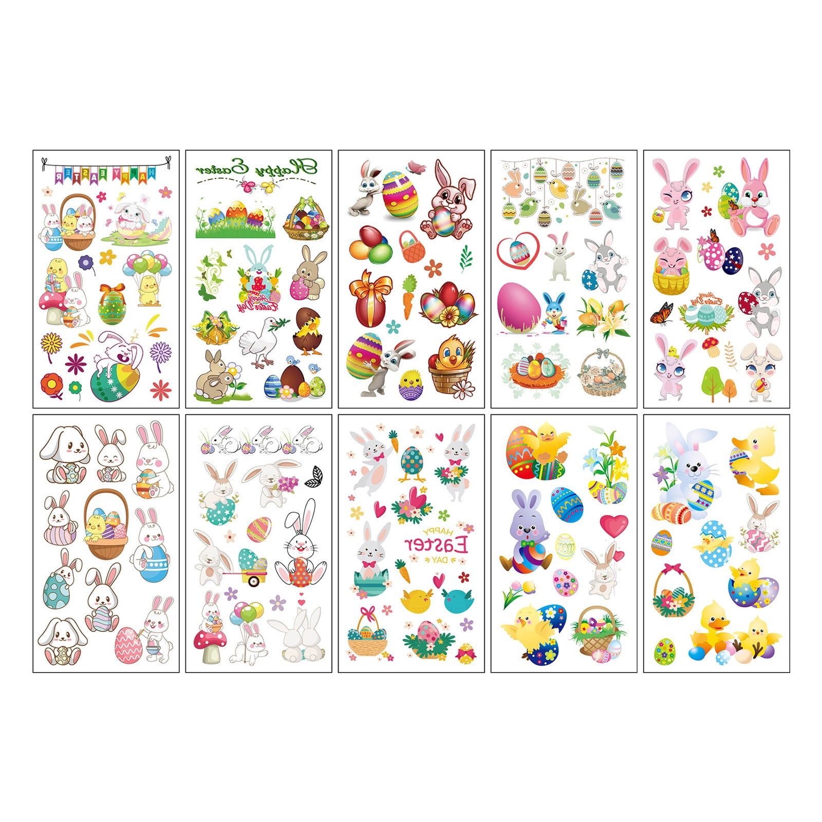 Zhourta Easter Sticker Set 10pcs Stickers On Arms Faces For Childrens ...