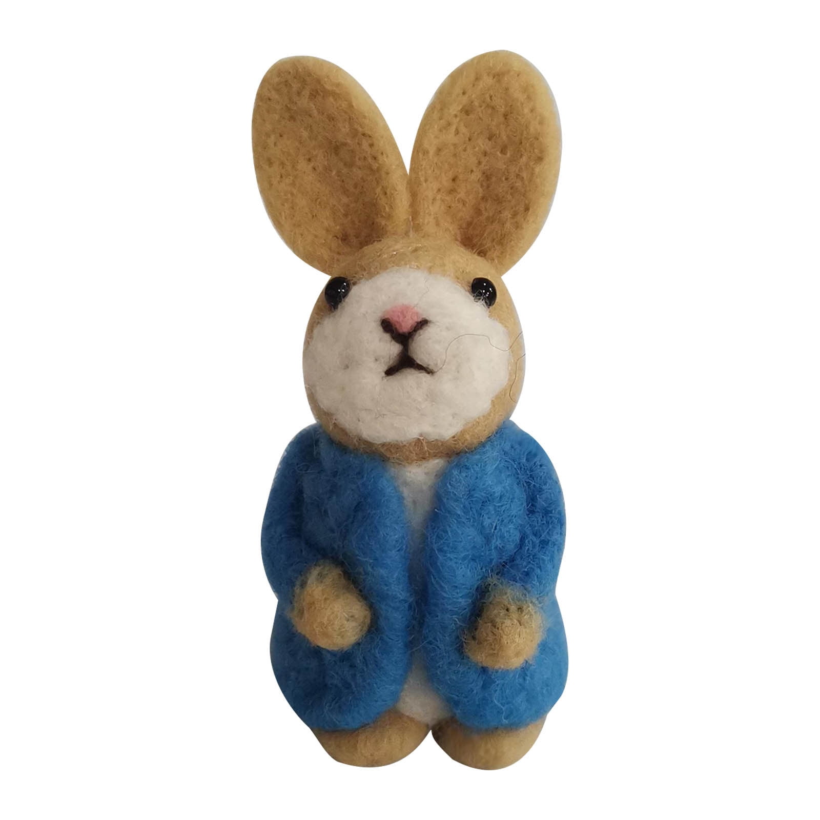 Zhourta Easter Wool Bunny Doll 4.33Inch Finished Multi Color Felted ...