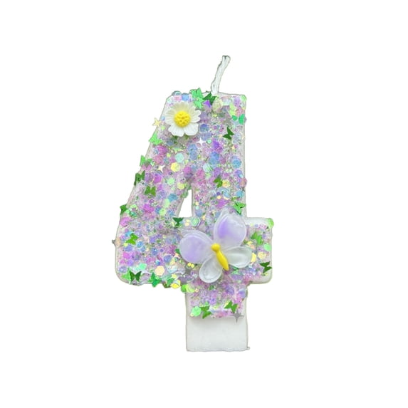Zhourta Glitter 3D Number Candles for Birthday Cakes Girl Women Sweet ...