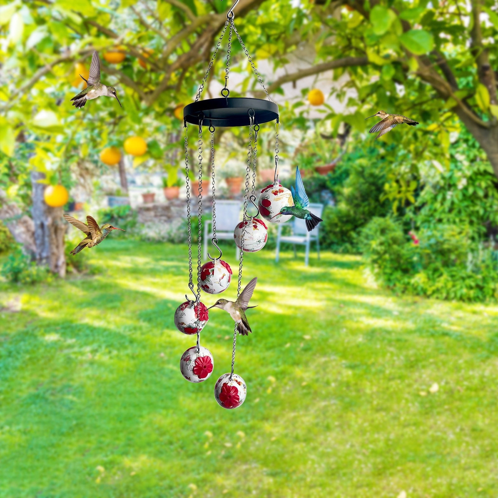 Zhourta Hummingbird Water Dispenser with Wind Chime Design Easy to ...