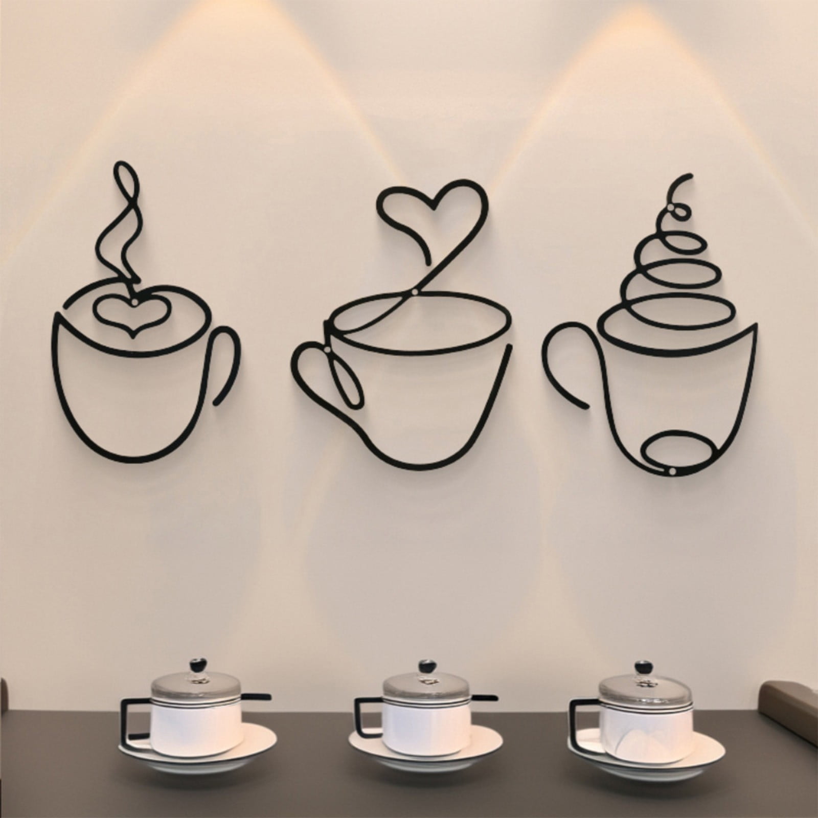 Zhourta Indoor Wall Decor Metal Art Wall Sticker with Adhesive Backing ...