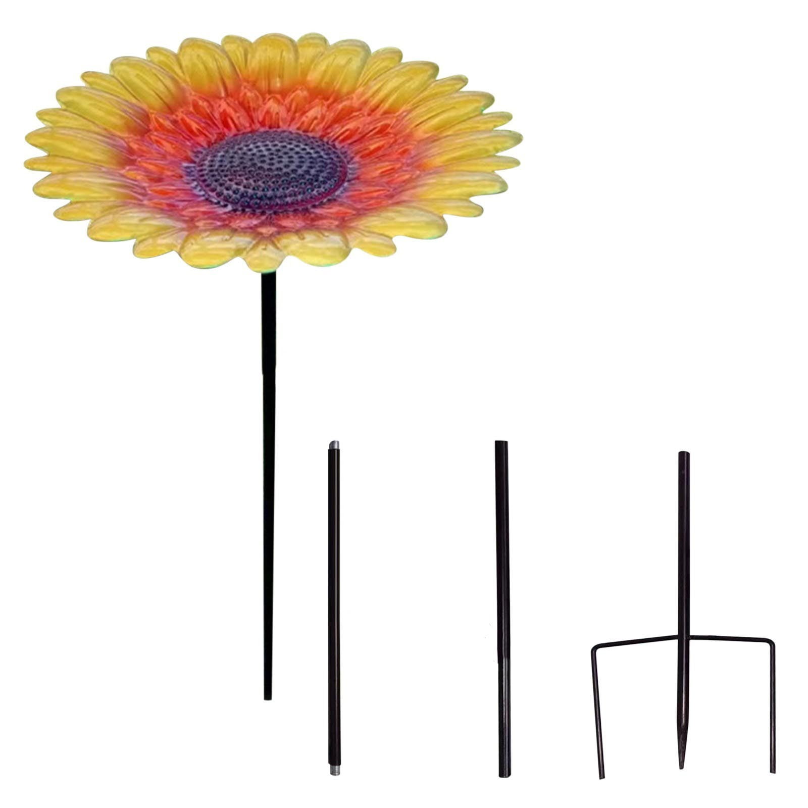 Zhourta Metal Flower Bird Bath Big Bird Feeders Flower Floor Plug ...