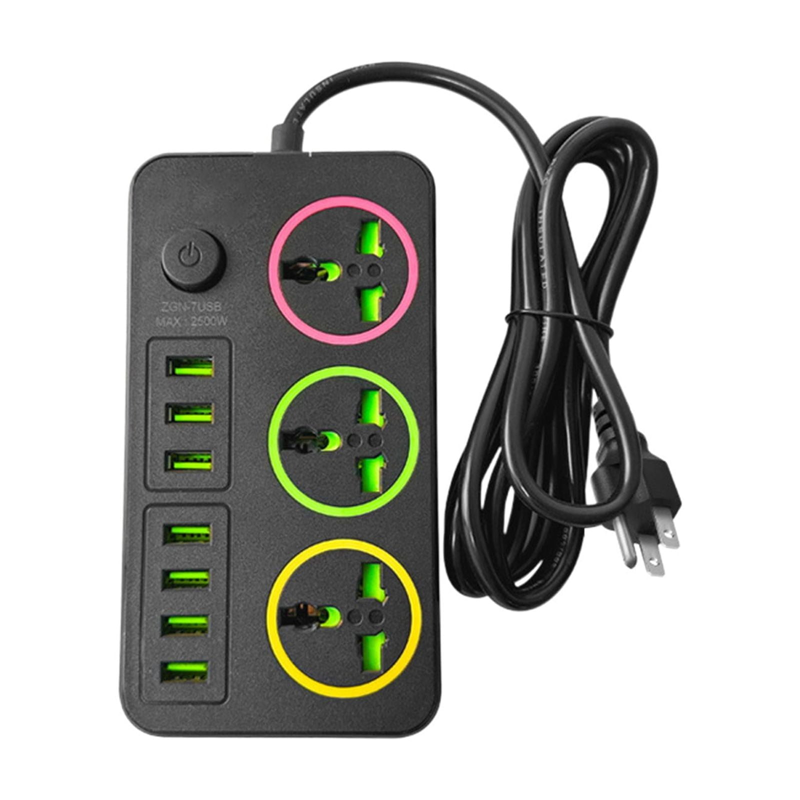 Zhourta Power Strip 6.56FT Long with 7 USB Ports and 3 Sockets Surge ...