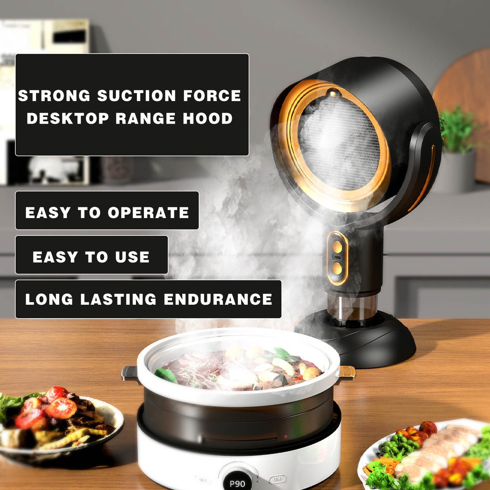 Zhourta Portable Range Hood for Cooking Compact Fan Aromatherapy ...