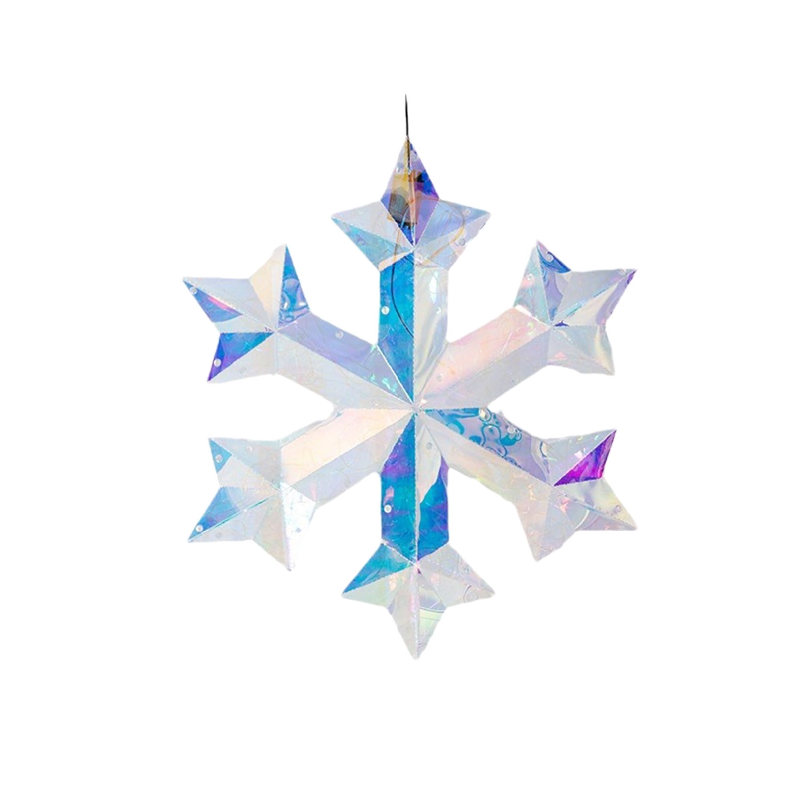 Zhourta Prismatic Iridescent Christmas Snowflake Prismatic Snowflake LED Lights Light up Xmas ...