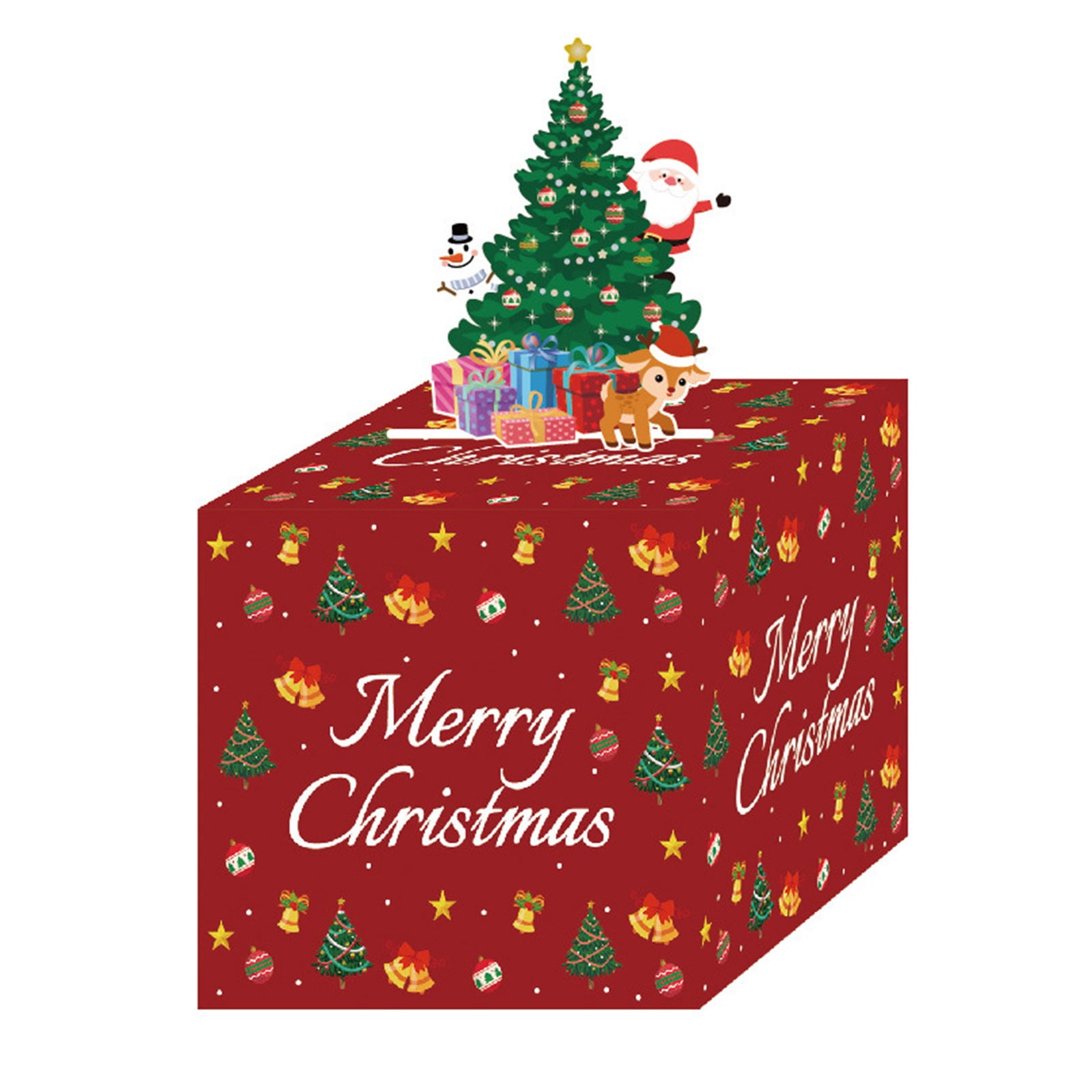 Zhourta Red Christmas Cash Pull Box Money Box for Holiday Party Gift ...