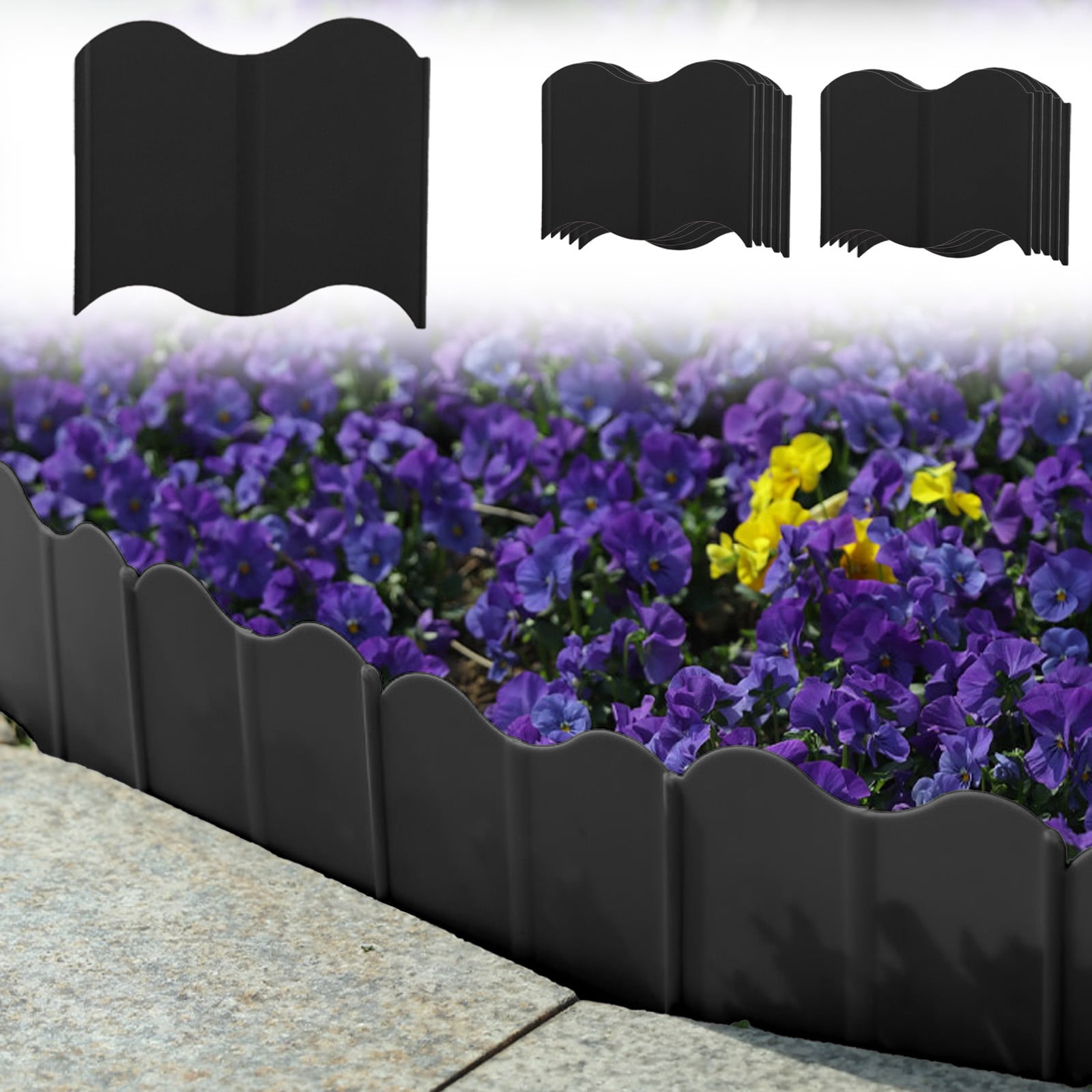 Zhourta Small Picket Fence 10pc Set for Garden Flower Bed Outdoor ...