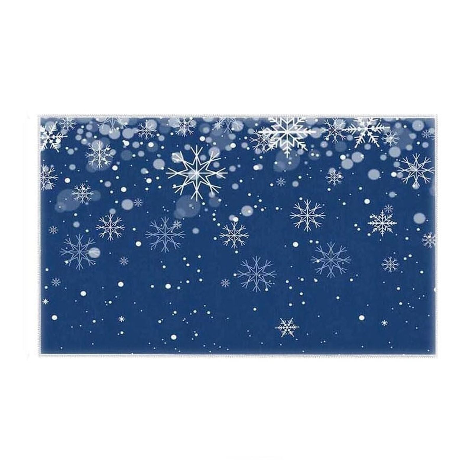Zhourta Snowflake Blue Kitchen Rug Christmas Crystal Velvet Door Mat ...