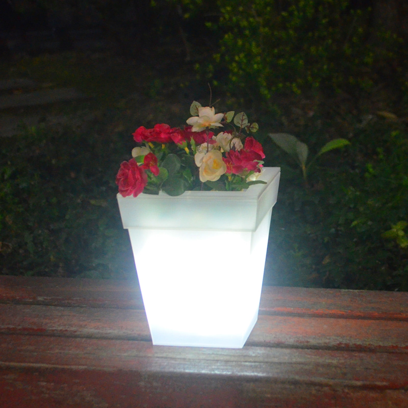 Zhourta Solar Planters Pots Putdoor Solar Flower Pots Can Put Green ...