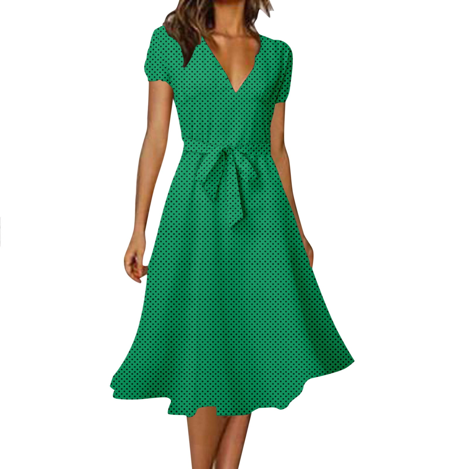 Zhouzou Summer Dresses For Women Long V Neck Beach Dress Elegant A Line