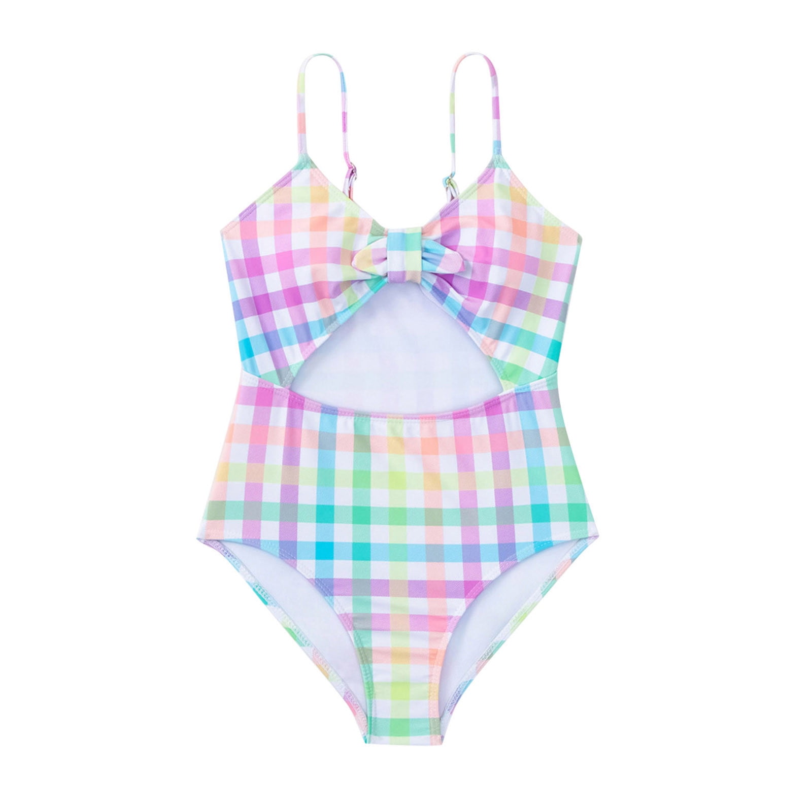 Zhouzou Summer Swimsuit Bikini Girls' Swimwear Children's Plaid Bikini ...