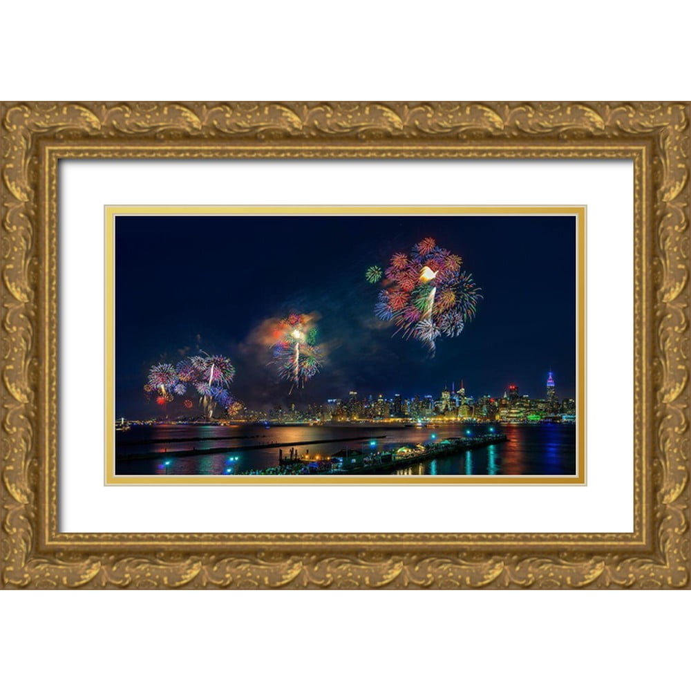 Zhu, Hua 14x10 Gold Ornate Wood Framed with Double Matting Museum Art ...