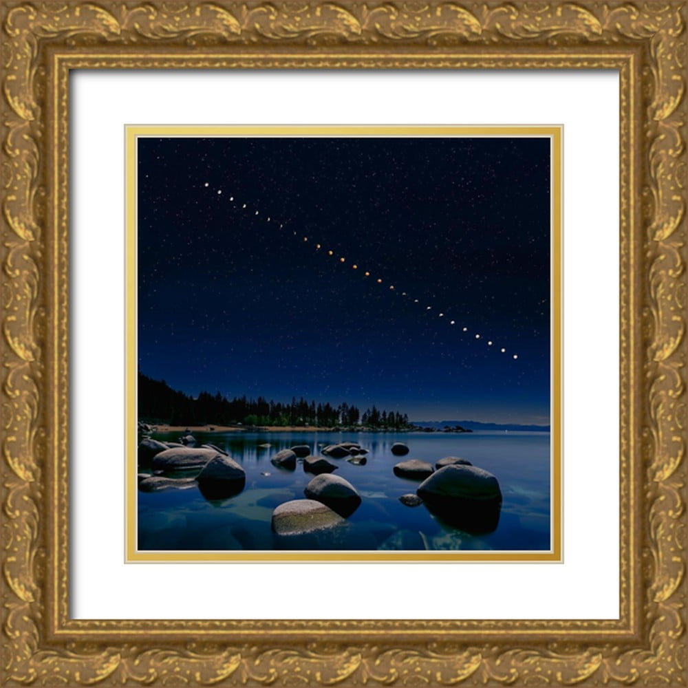 Zhu, Hua 15x15 Gold Ornate Wood Framed with Double Matting Museum Art ...