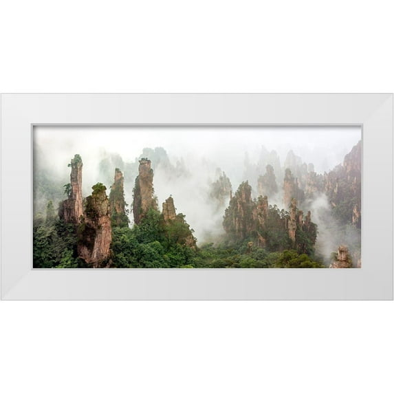 Zhu, Hua 18x10 White Modern Wood Framed Museum Art Print Titled - Cloud ...