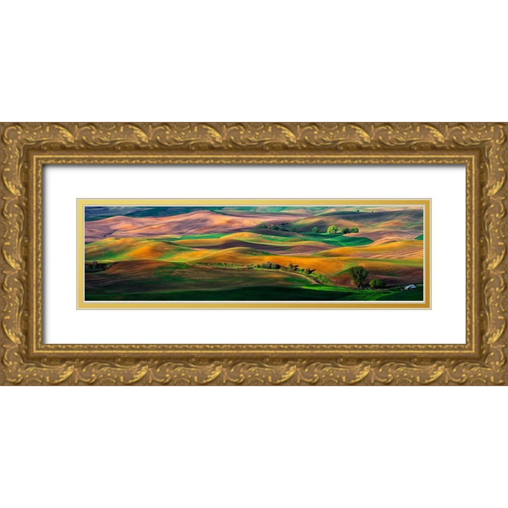 Zhu, Hua 18x8 Gold Ornate Wood Framed with Double Matting Museum Art ...