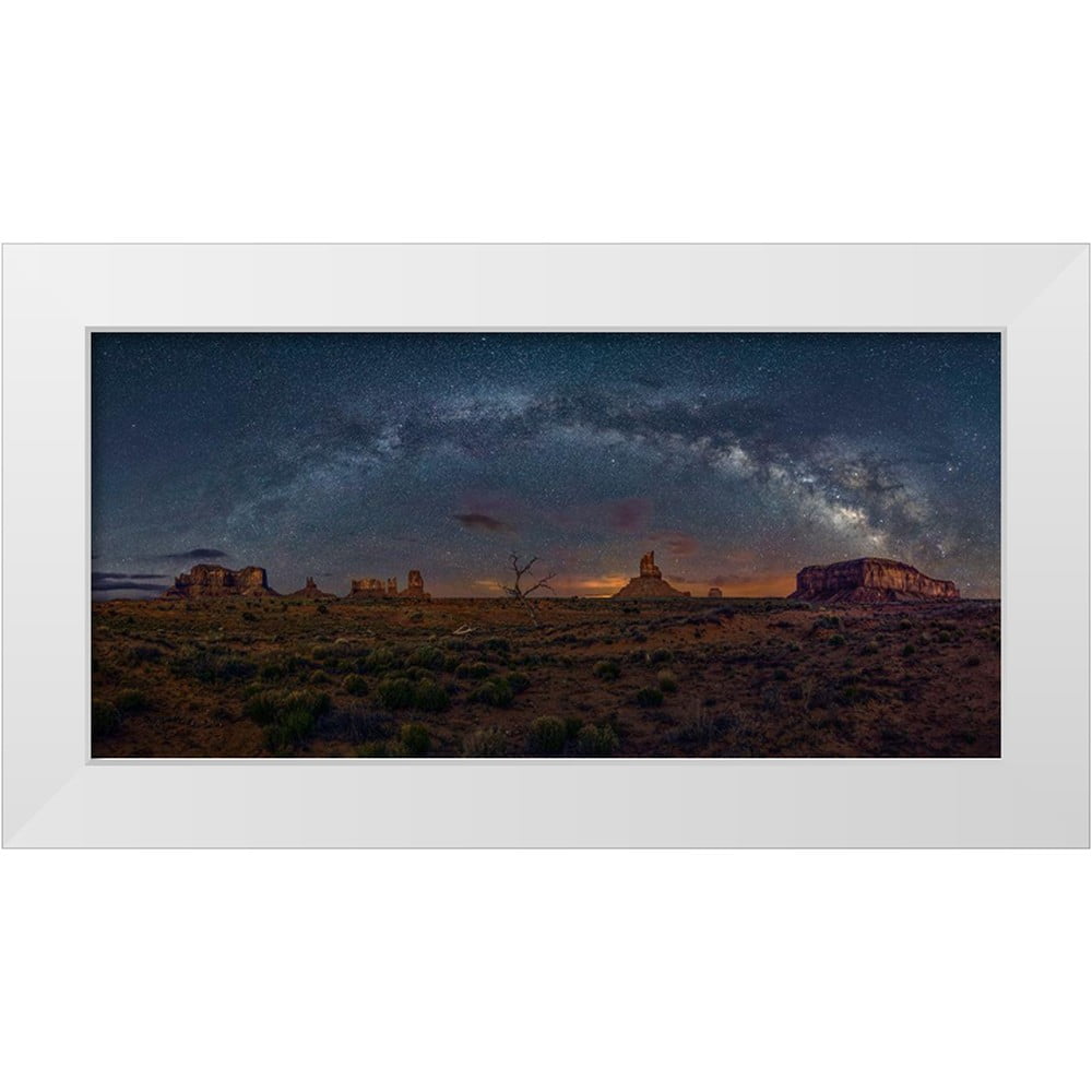 Zhu, Hua 24x13 White Modern Wood Framed Museum Art Print Titled - Milky ...