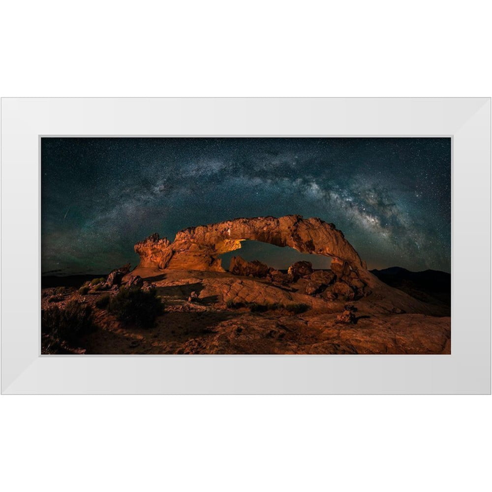 Zhu, Hua 24x15 White Modern Wood Framed Museum Art Print Titled - Milky ...