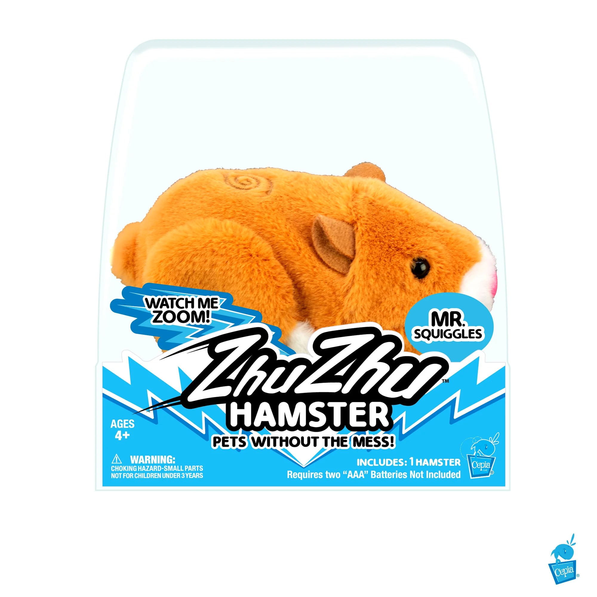 Zhu Zhu Pets Electronic Hamster Mr. Squiggles, Over 40 Sounds, Moves and Explores, Kids Toy ...