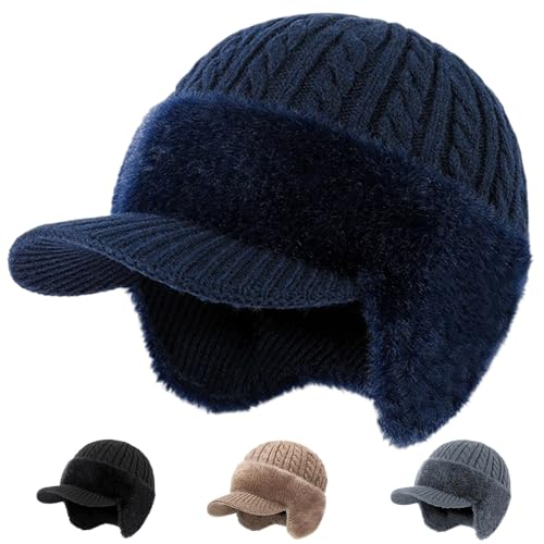 Zhu997 Blocking Knitted Hats with Ear Flaps and Wool Brim,2026 New ...