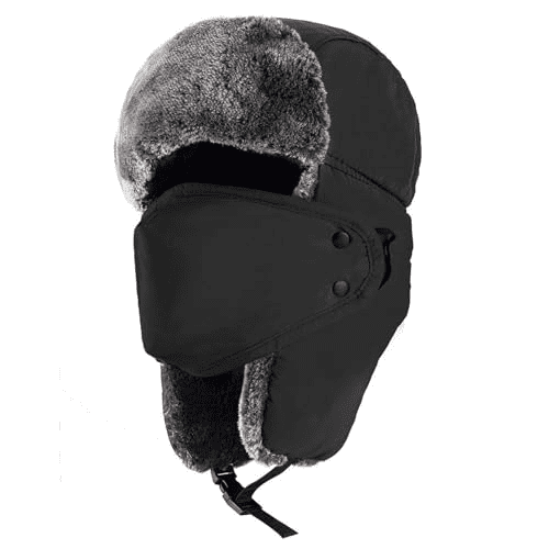 Zhu997 Winter Hats for Women Men Trapper Ushanka Hat with Ear Flaps ...