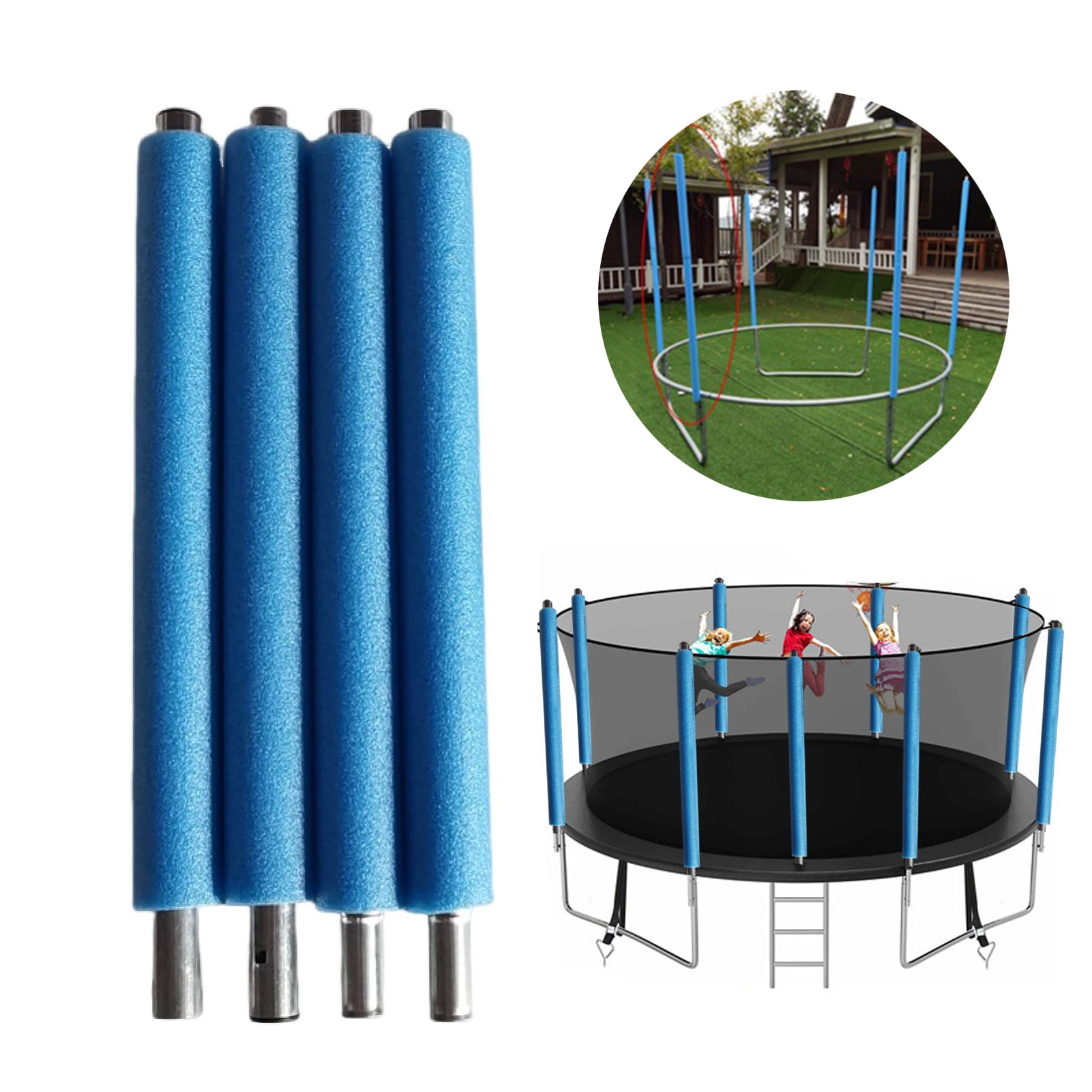 ZhuWa 4Pcs 1.76/1.96M Trampoline Pole Anti-collision Trampoline Steel ...
