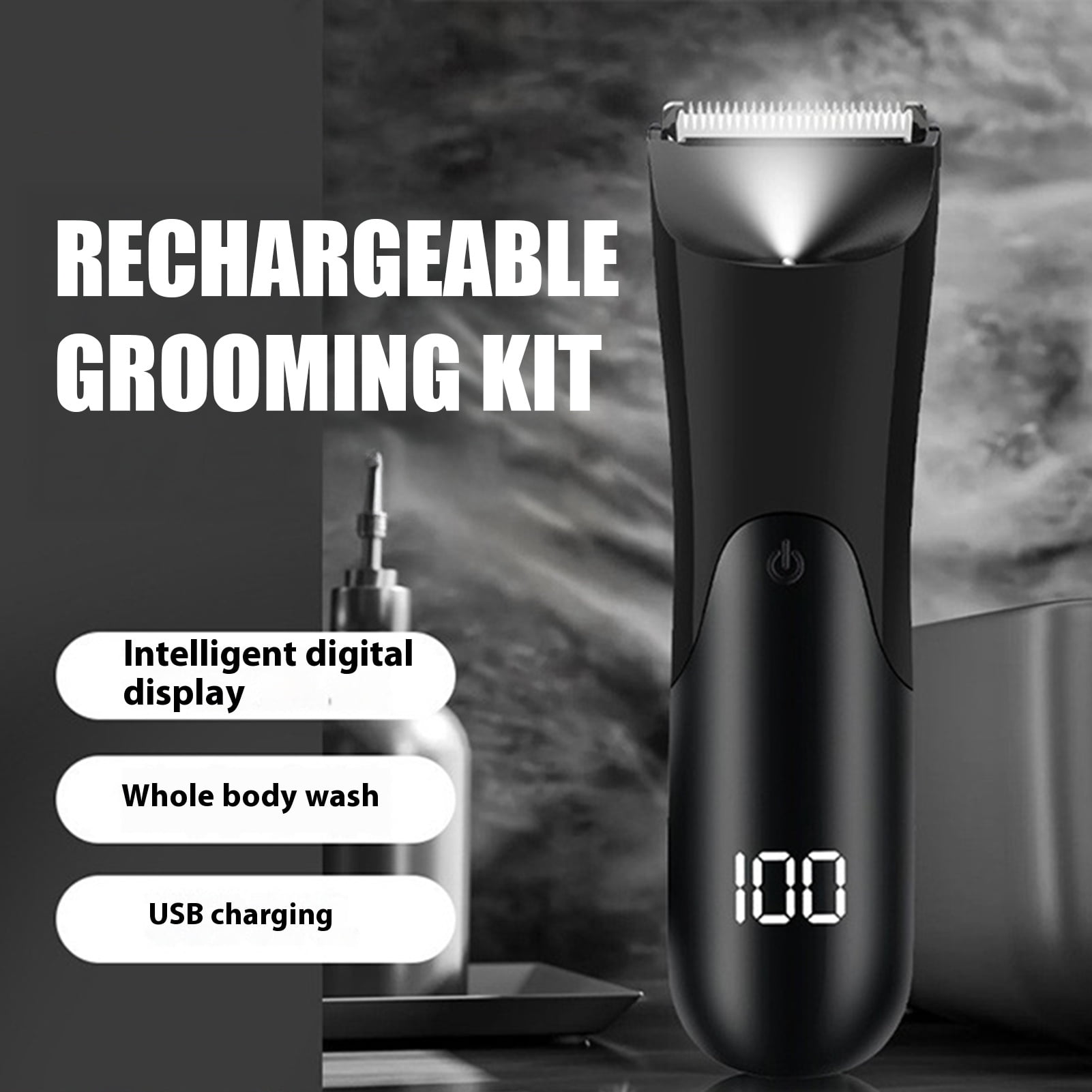 ZhuWa Clearance Groom Trimmer, 3-in-1 Body Hair Trimmer Digital Display ...