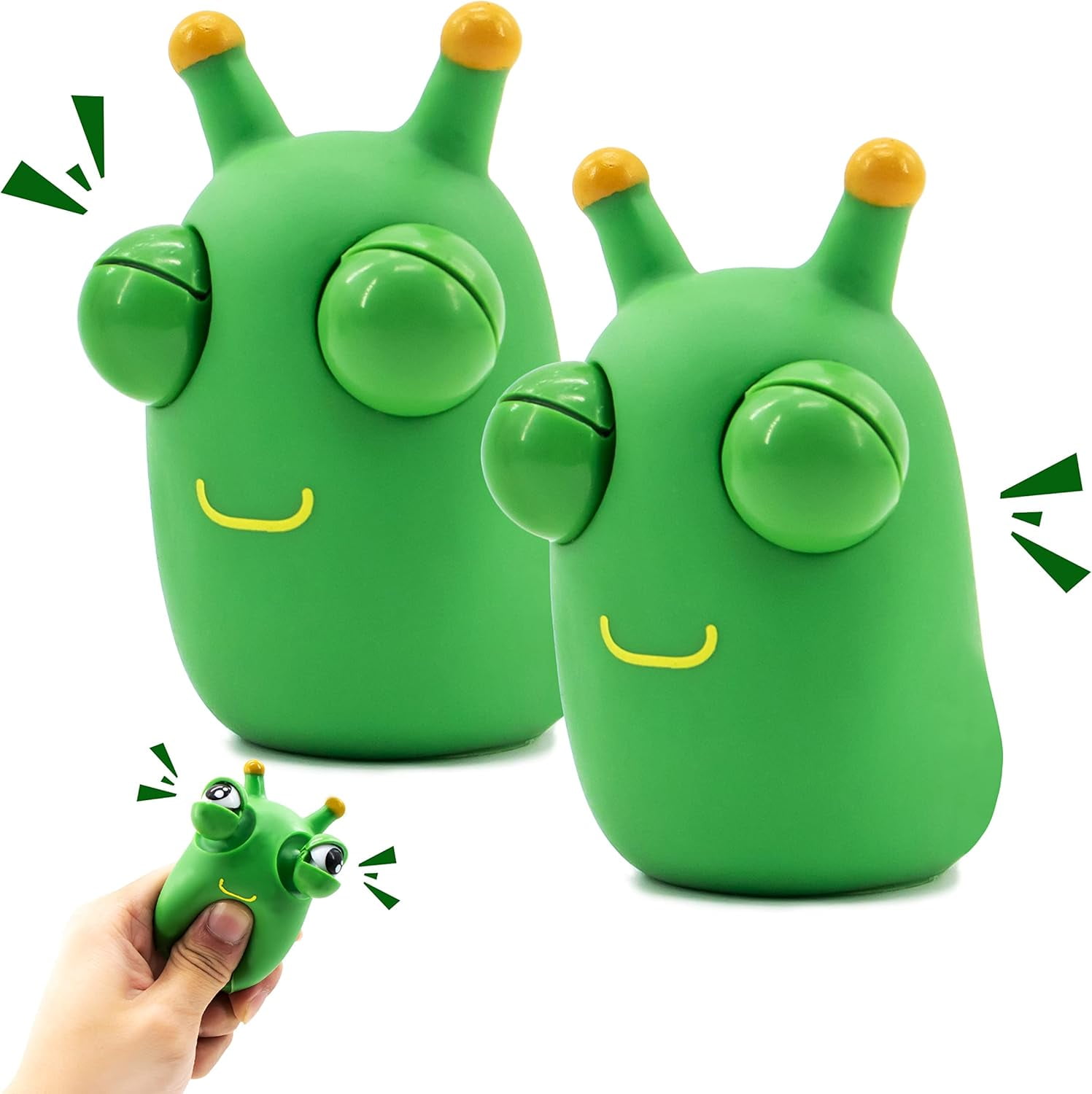 Zhuangyz 2 Pack Green Bug Toys Popping Out Eyes Squeeze Fun Children's ...