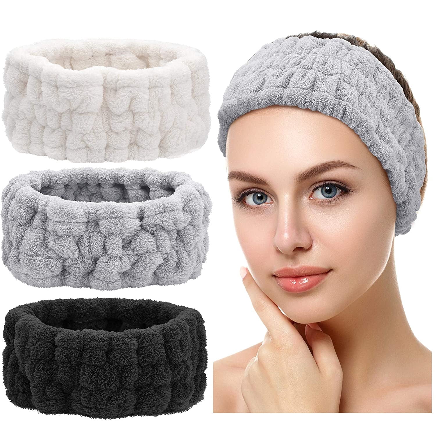 Zhuangyz 3Pcs Face Wash Bands for Makeup and Yoga Sports Shower Face ...
