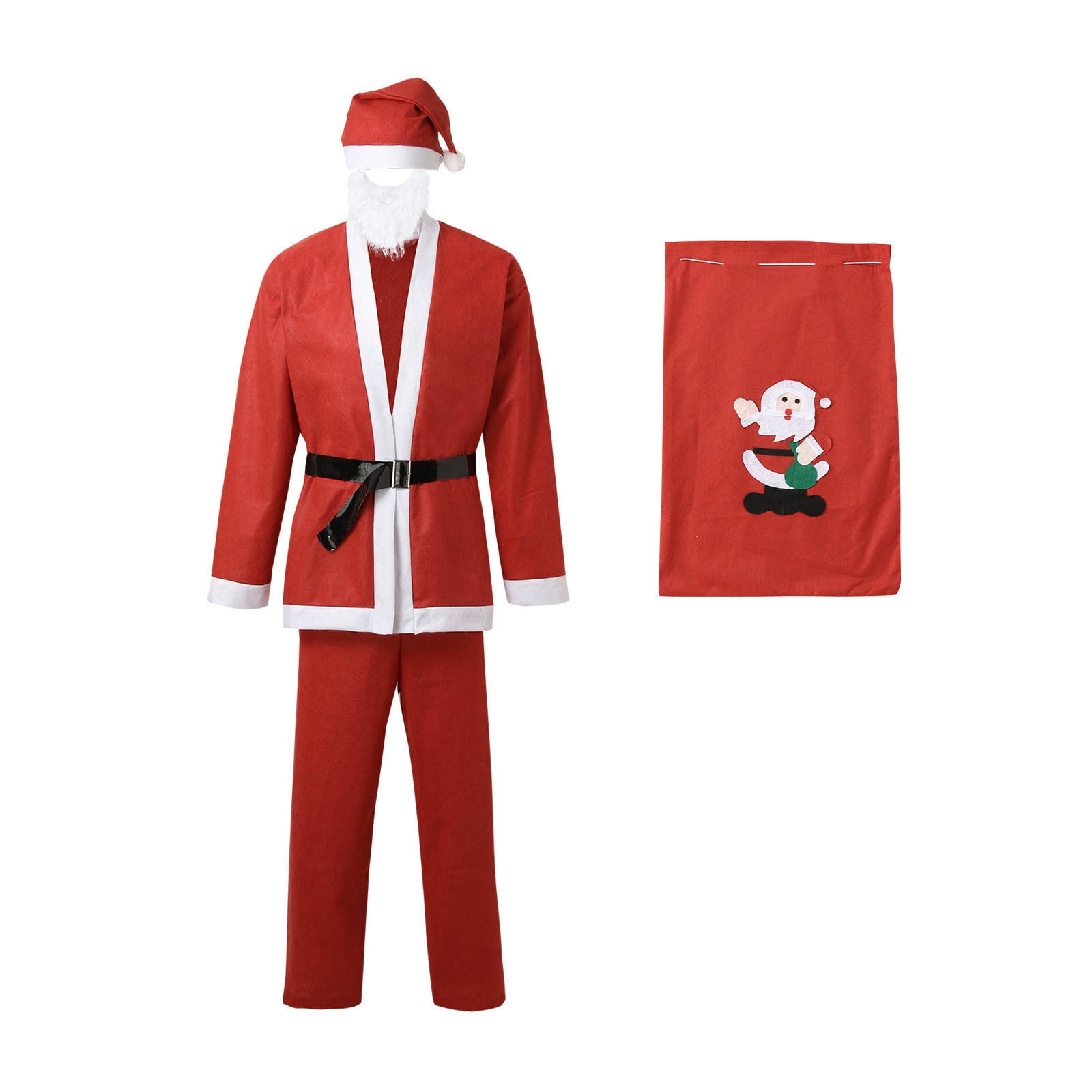 Zhuashum Christmas Santa Outfits For Men 6Pcs Christmas Santa Claus ...
