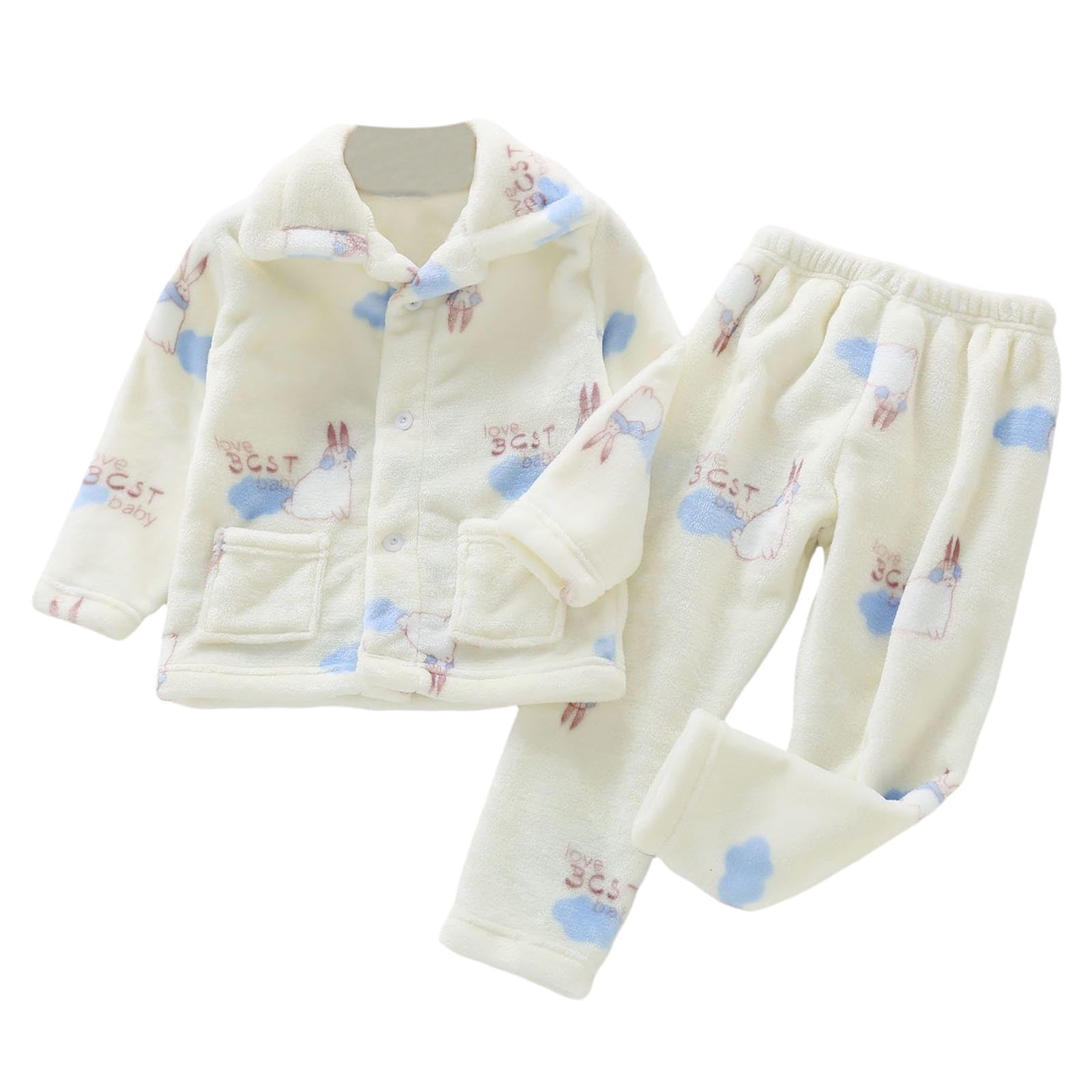 Zhuashum Girl Pajamas Kids Christmas Old Man Pajamas Long Sleeve Santa ...