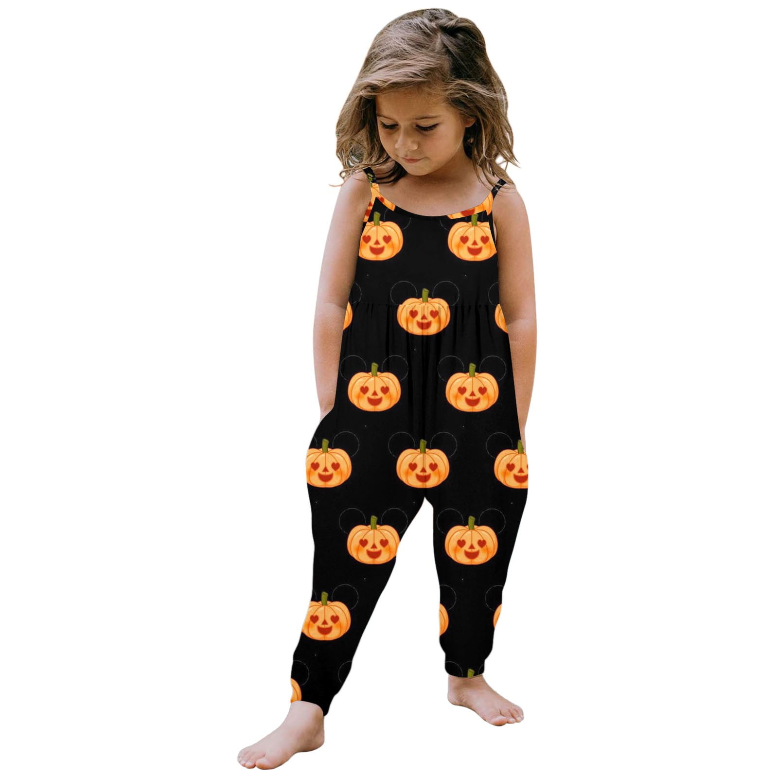 Zhuashum Kid Romper For Girls Toddler Baby Pumpkin Printings Jumpsuit ...