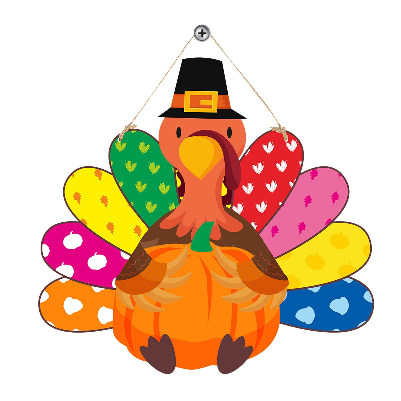 Zhuashum Thanksgiving Day Decorations Outdoor Turkey Door Sign Decor ...