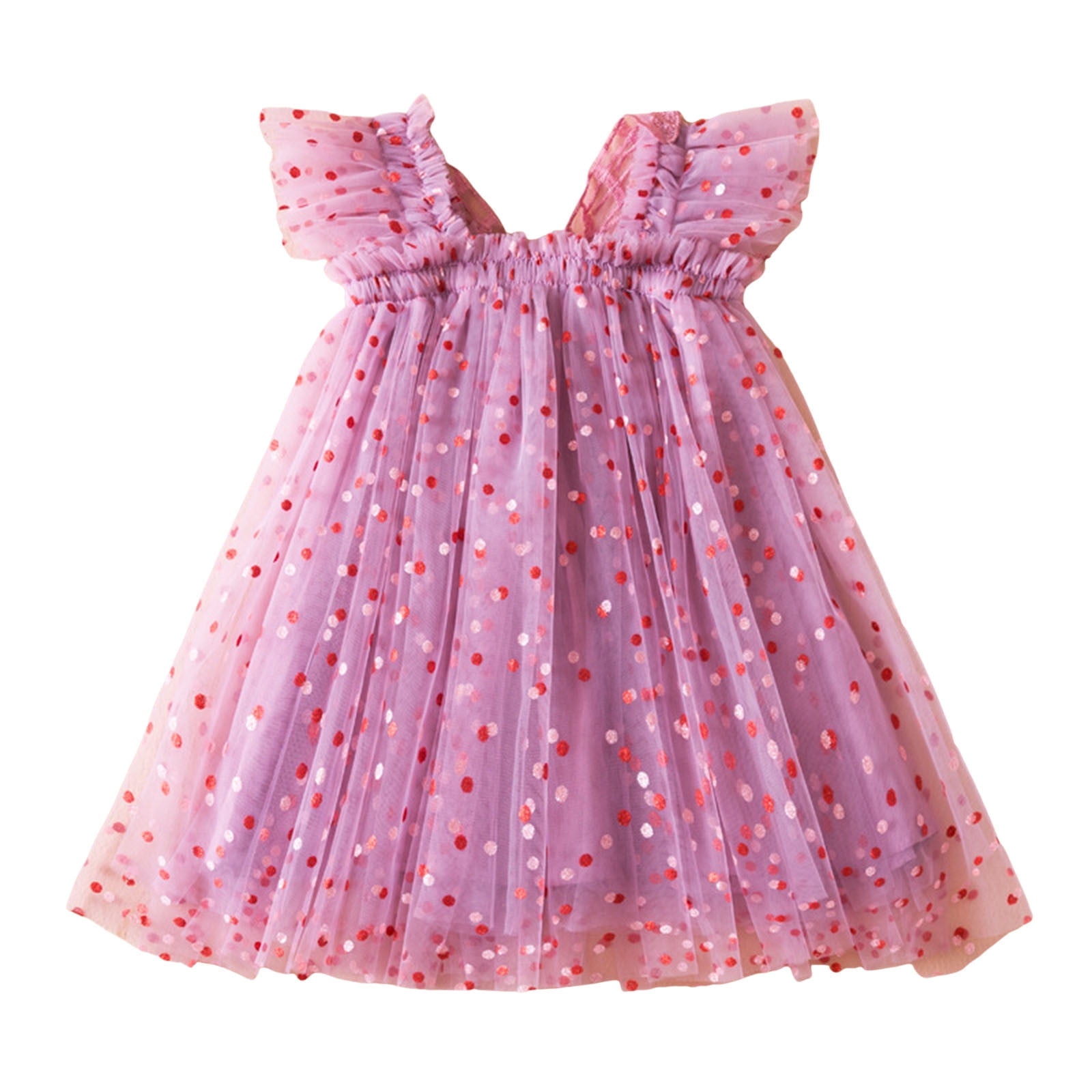 Zhuashum Toddler Girls Sleeveless Tulle Holiday Party Wear Wing Dress ...