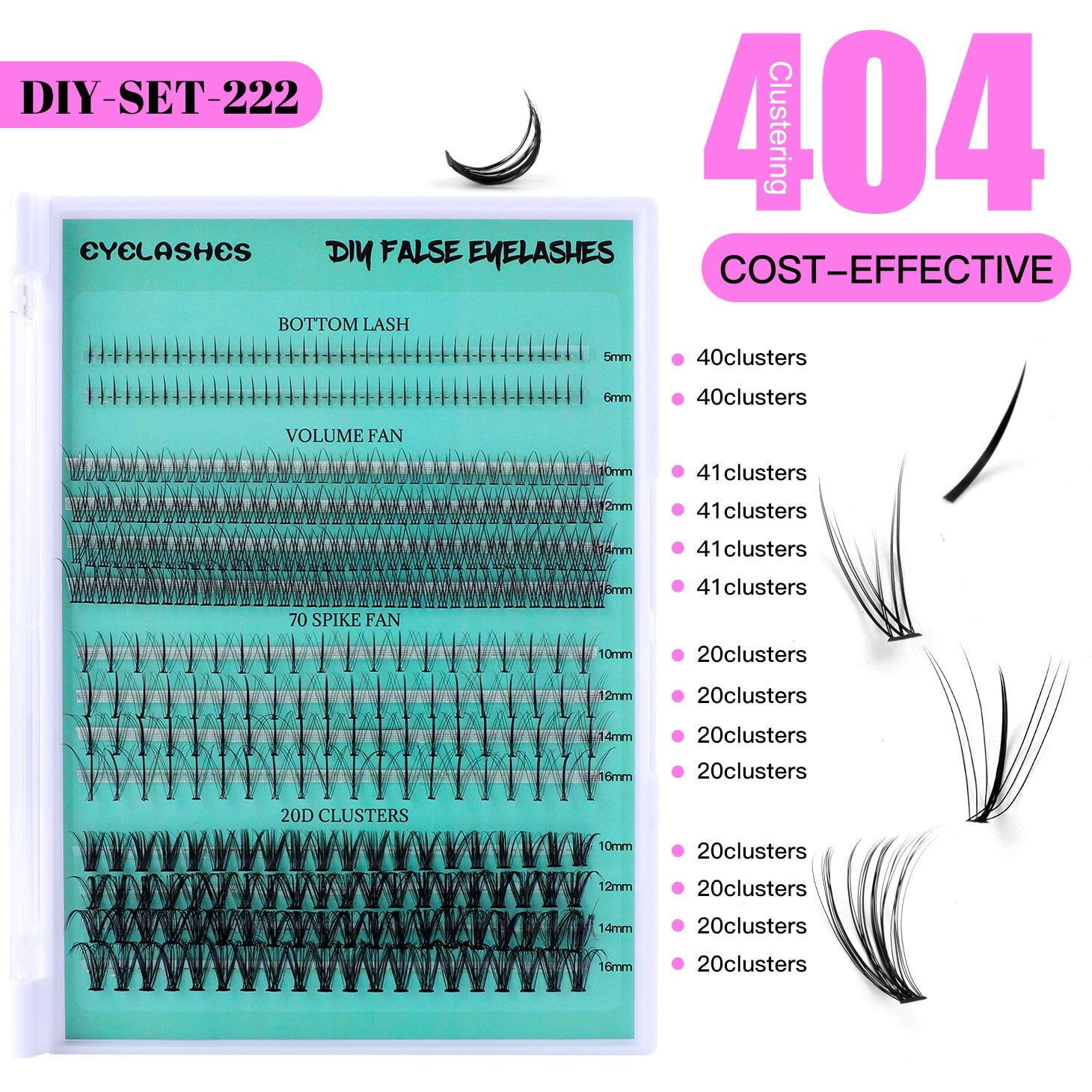 Zhuge 1 boxes Lash Clusters, DIY Eyelash Extension, Lightweight ...