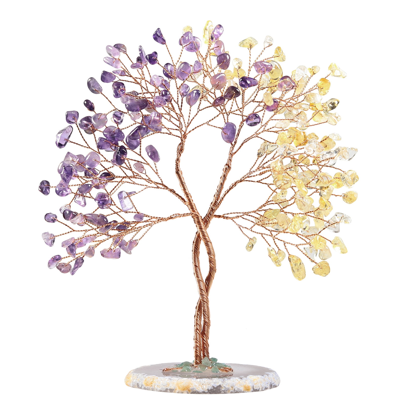 Zhuge 1 piece creative natural crystal stone concentric tree energy ...