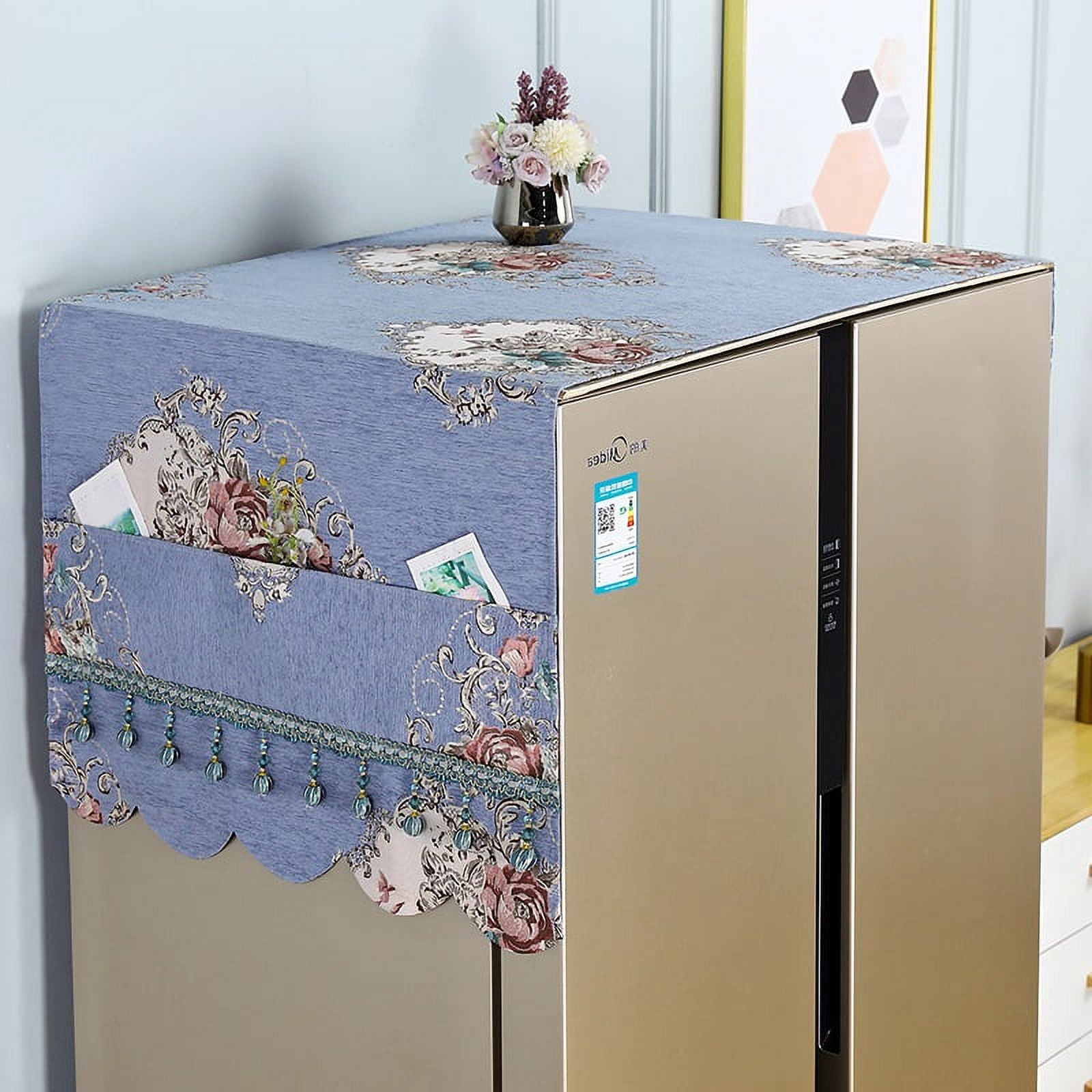 Zhuge 1 piece refrigerator dust cover, waterproof and oil proof refrigerator cover cloth, single ...