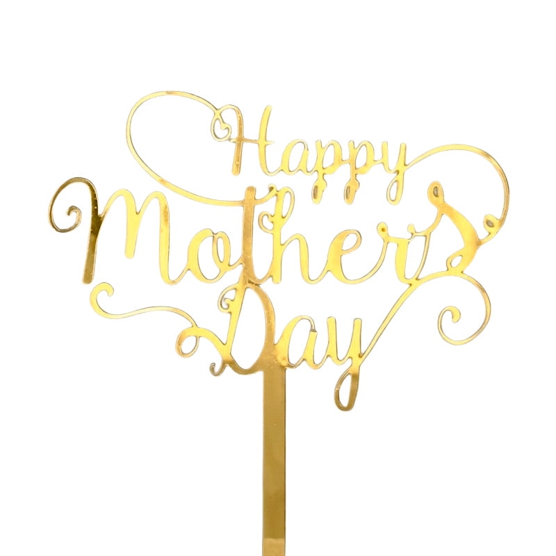 Zhuge 10pcs Happy Mother's Day Cake Topper Mom Letter Cake topper Pink ...