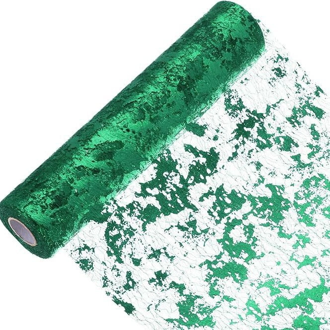 Zhuge 11"x108" Glitter Metallic Table Runner, Thin Mesh Sparkle Roll ...