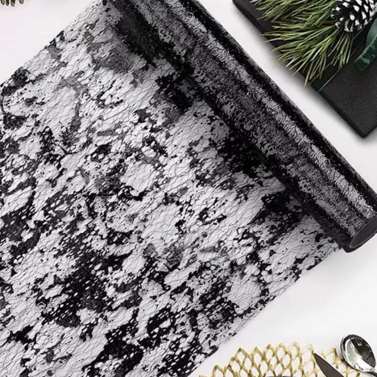 Zhuge 11"x393" Glitter Metallic Table Runner, Thin Mesh Sparkle Roll ...