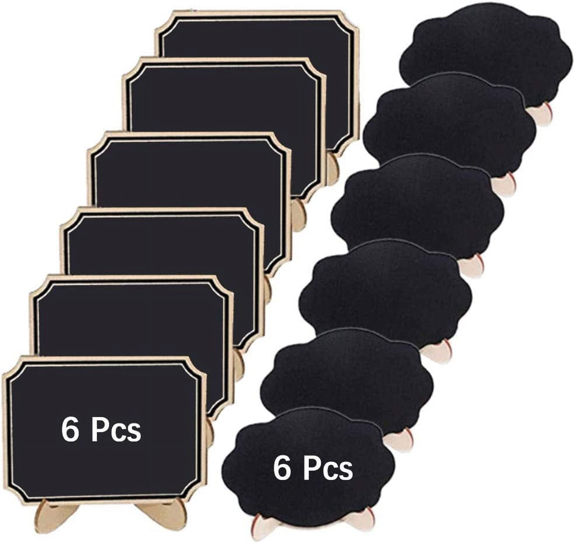 Zhuge 12 Pack Mini Chalkboard Signs with Stand,Small Rectangle Wooden ...