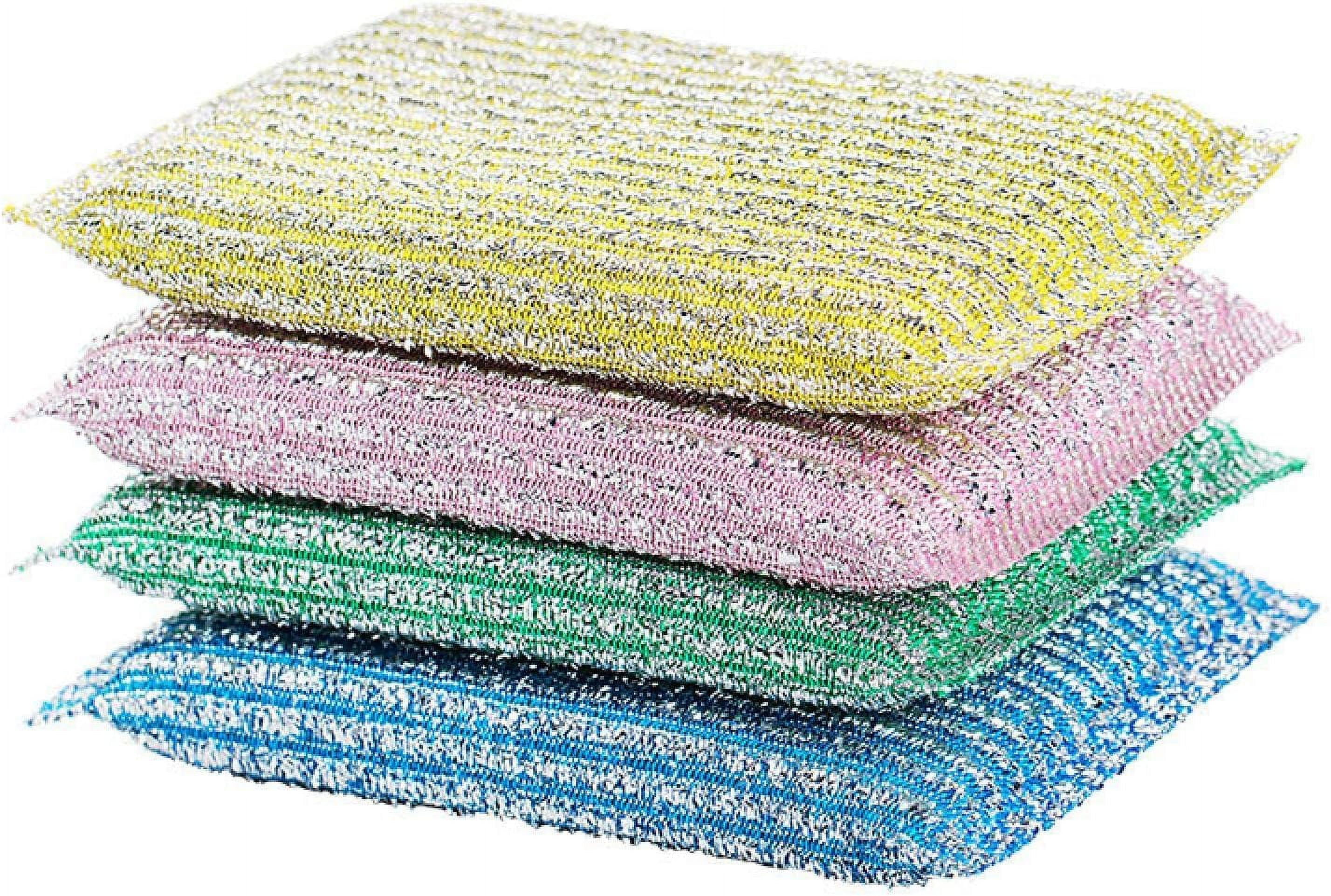 Zhuge 12 pcs Multi-Color Kitchen Sponge Scrubber, Heavy Duty Metallic ...