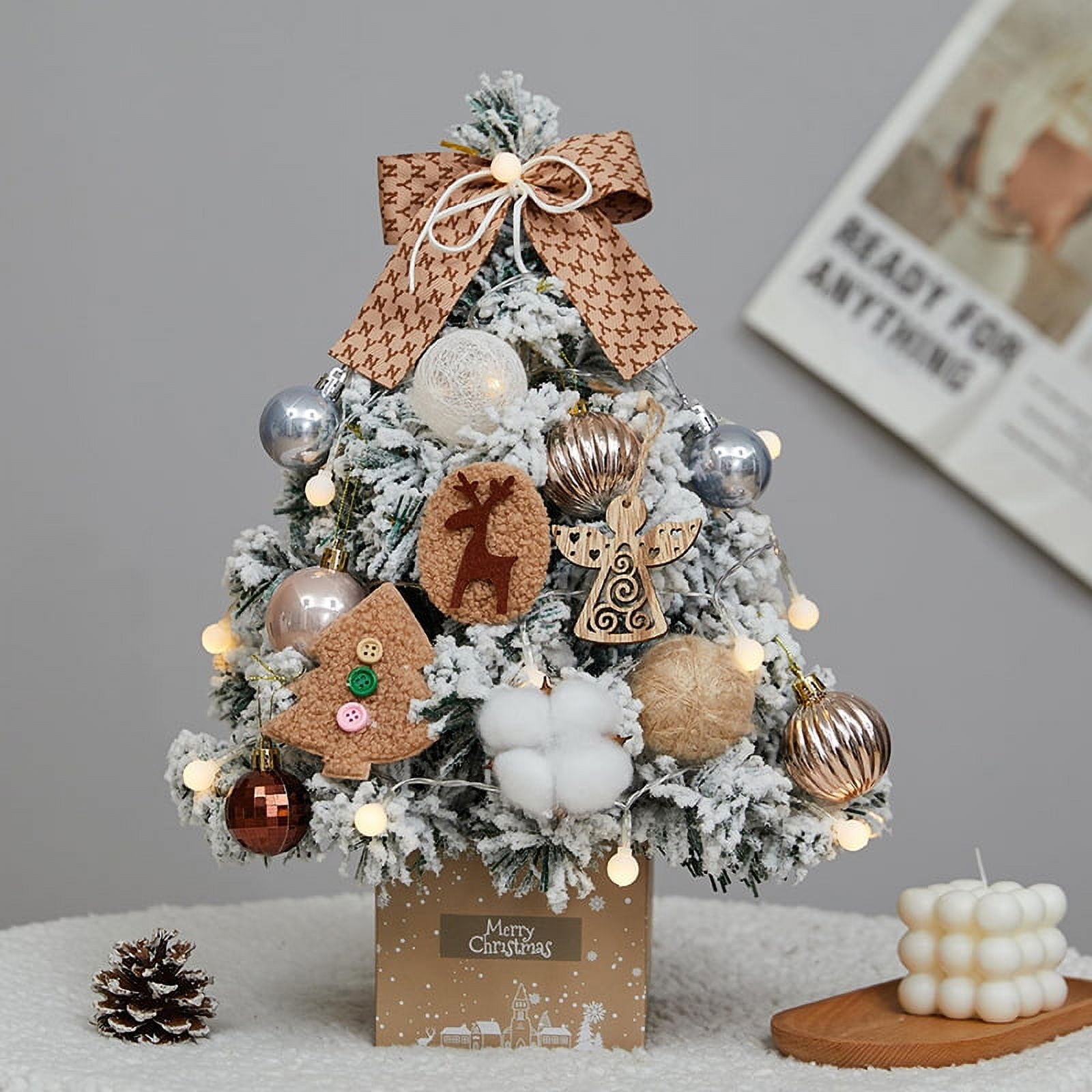 Zhuge 18 Inch Tabletop Christmas Tree, Without lights,Artificial Mini ...