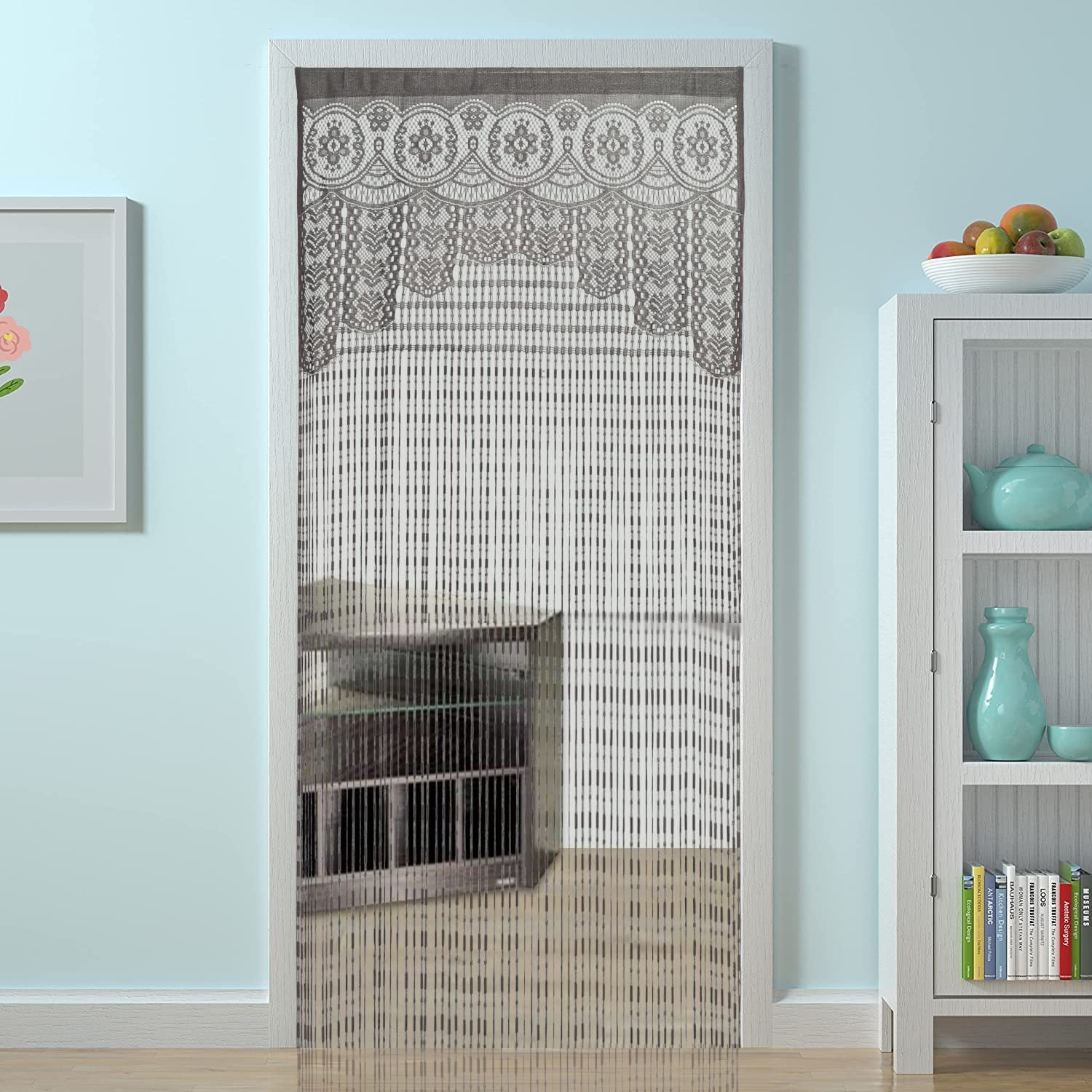 Zhuge 2 Pcs Macrame Lace Door String Curtain for Doorways,Room Divider ...